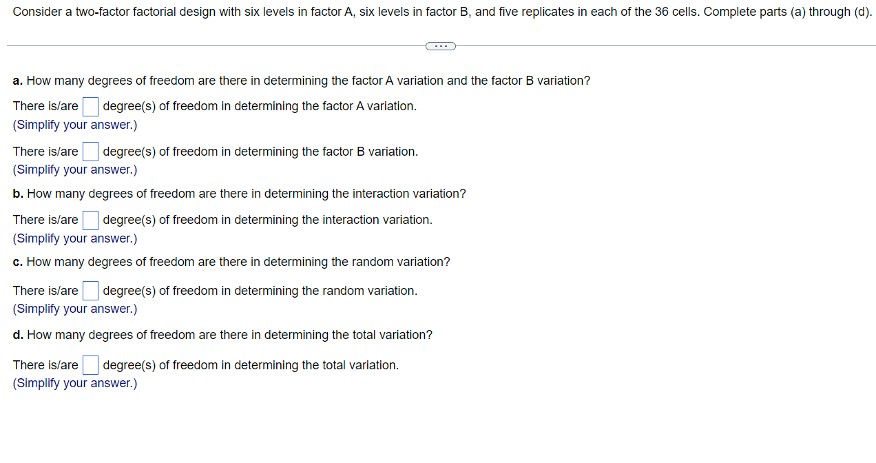 Solved Consider a two-factor factorial design with six | Chegg.com