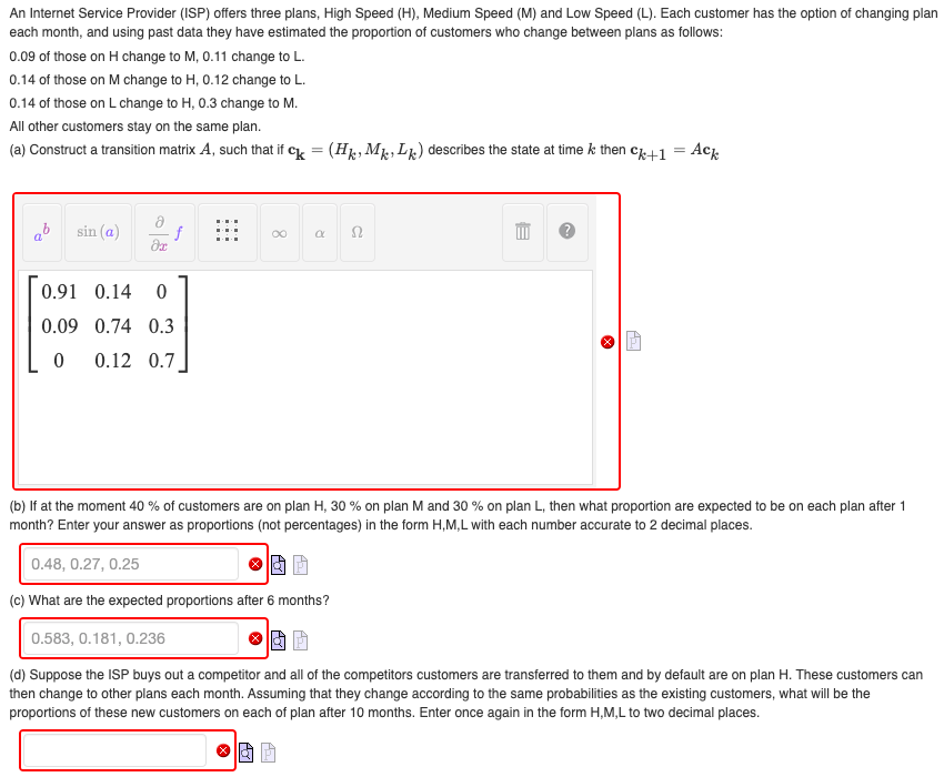 Solved An Internet Service Provider (ISP) offers three | Chegg.com