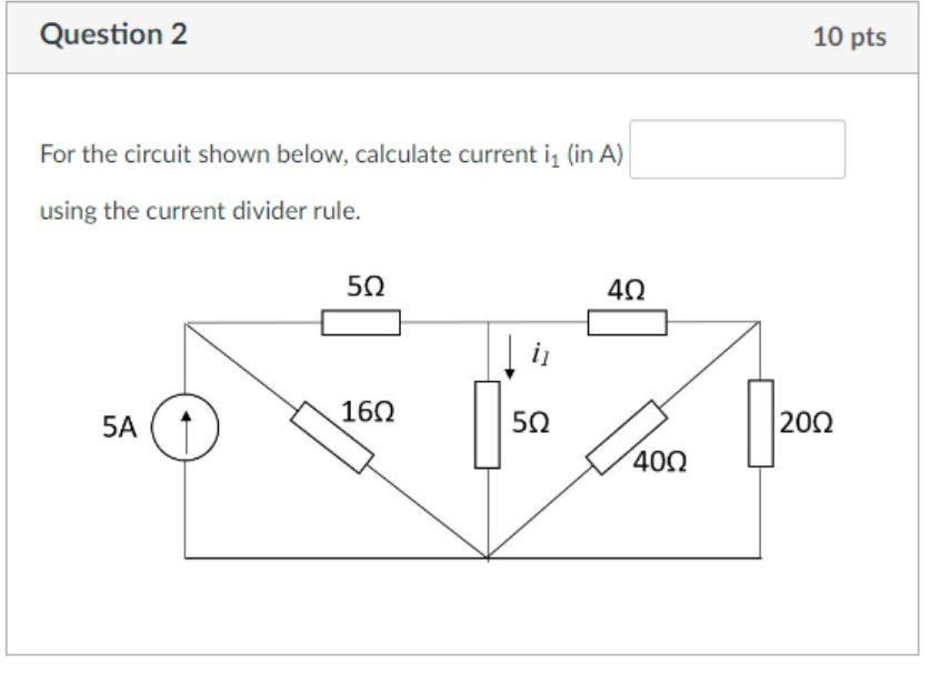 Solved For the circuit shown below, calculate current i1 (in | Chegg.com