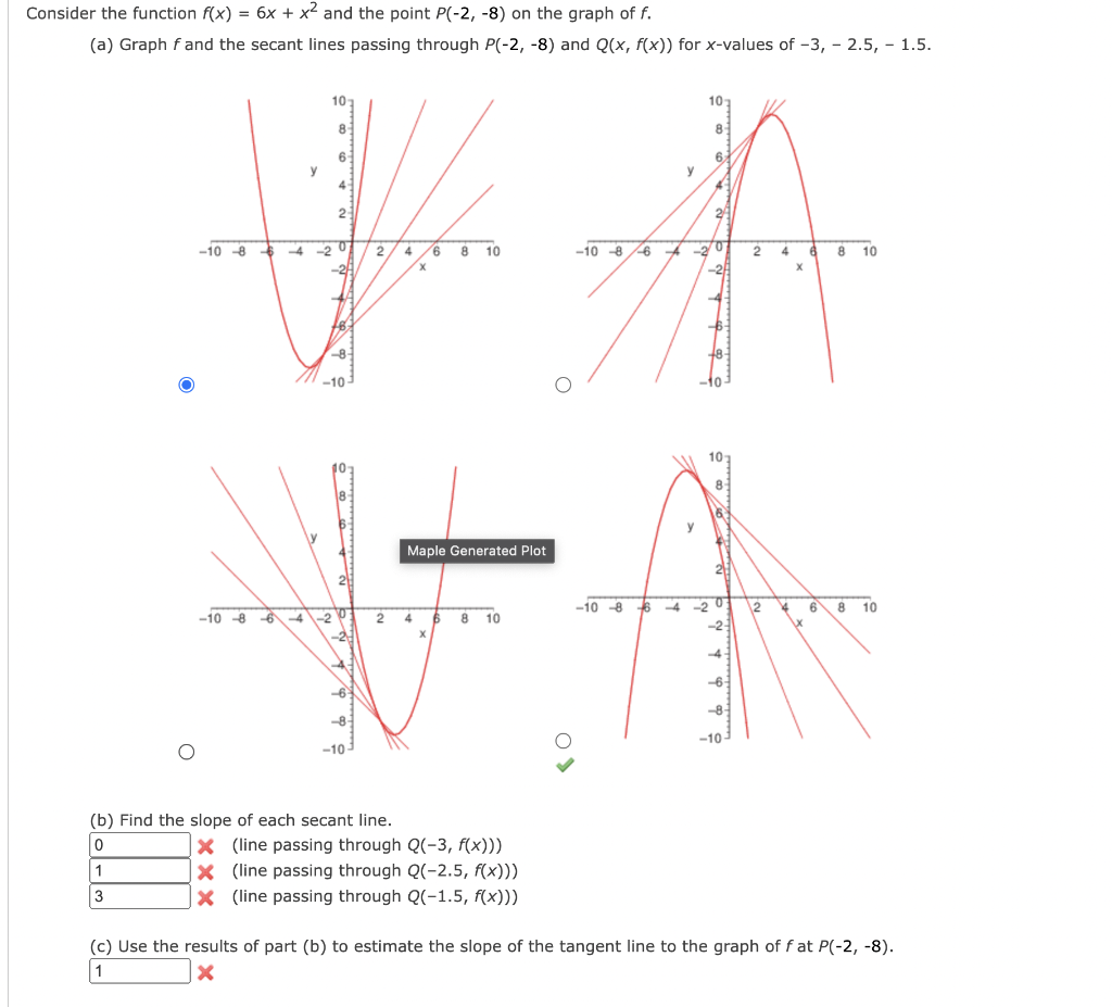 Solved Consider the function f(x) = 6x + x2 and the point | Chegg.com