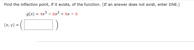 Solved Find the inflection point, if it exists, of the | Chegg.com
