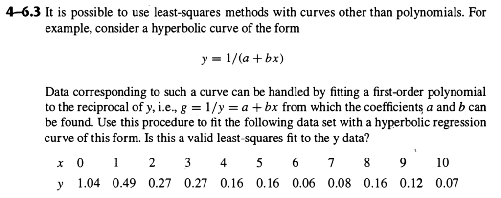 Solved 4-6.3 It is possible to use least-squares methods | Chegg.com