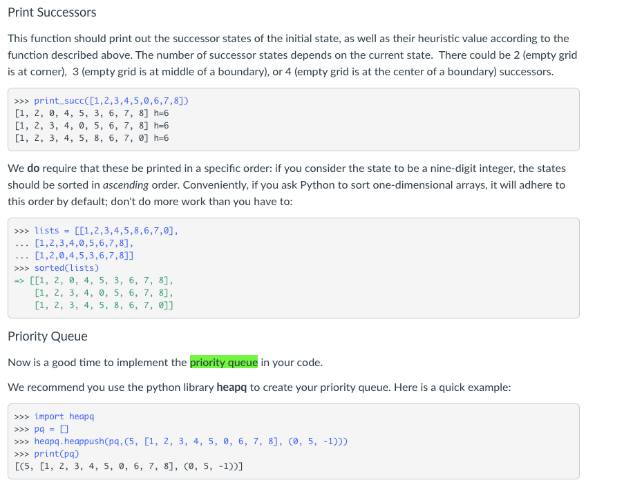 This assignment is about solving the 8-tile puzzle we | Chegg.com