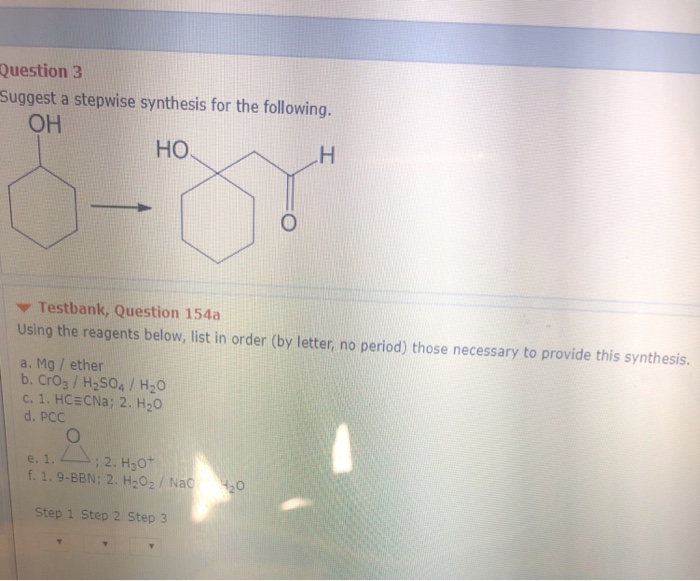 Solved Question 3 Suggest a stepwise synthesis for the | Chegg.com