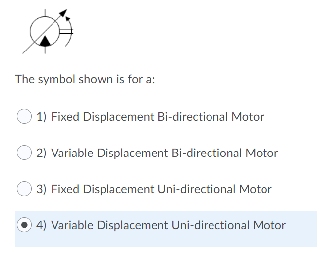 Solved The symbol shown is for a: A) Variable Displacement | Chegg.com