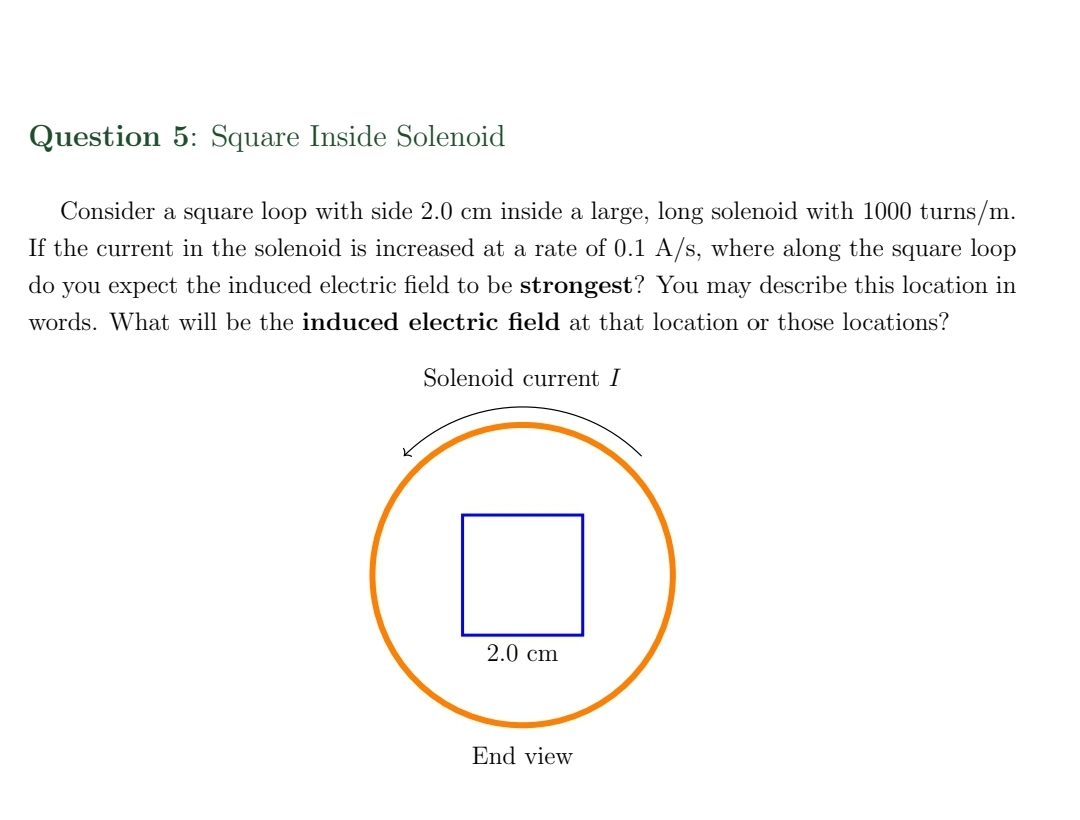 Solved Question 5: Square Inside SolenoidConsider a square | Chegg.com