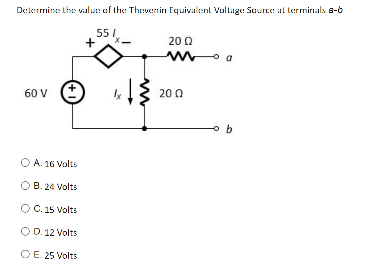 Solved Determine the value of the Thevenin Equivalent | Chegg.com