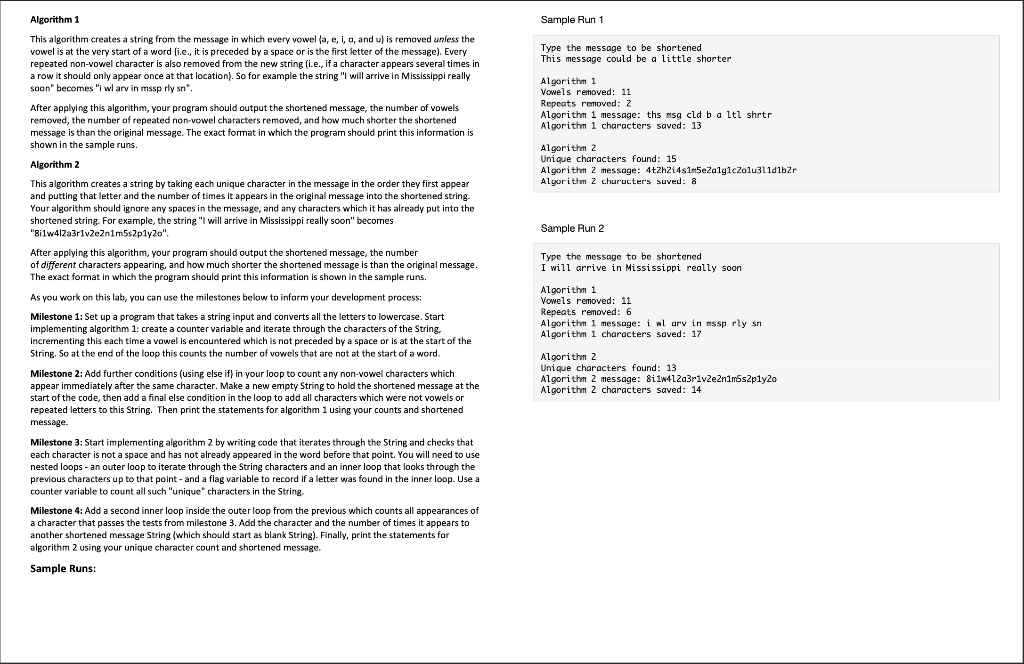 Solved repeated message. Milestone 3: Start implementing | Chegg.com