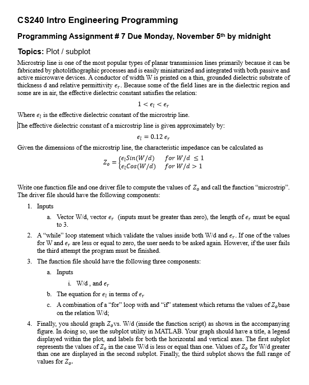 CS240 Intro Engineering Programming Programming | Chegg.com