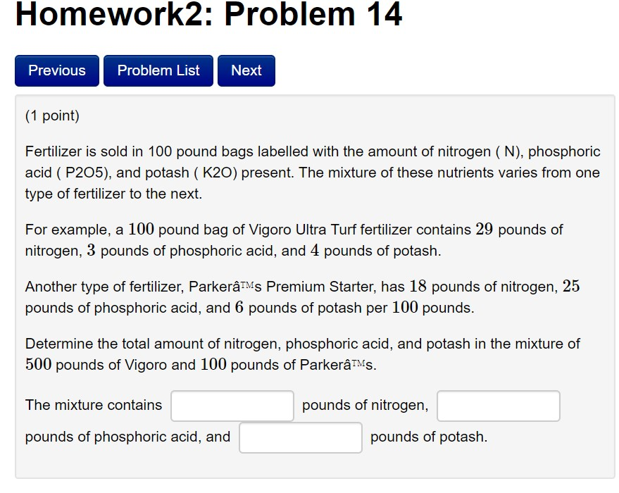 Solved Homework2: Problem 14 Previous Problem List Next (1 | Chegg.com