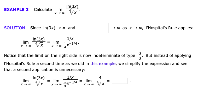 Solved EXAMPLE 6 Evaluate lim x In(x2). ). X 0 " + SOLUTION | Chegg.com