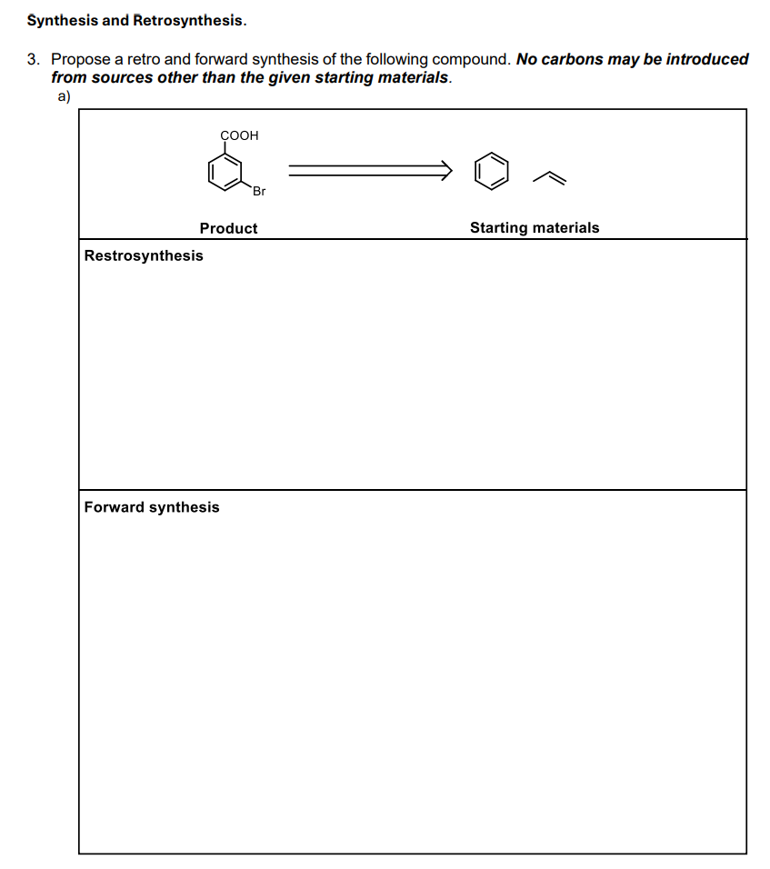 Solved Synthesis and Retrosynthesis.3. ﻿Propose a retro and | Chegg.com