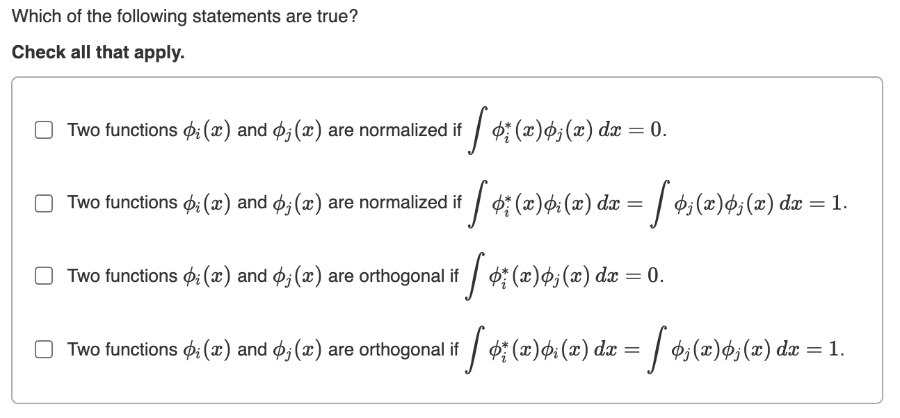 Solved Which of the following statements are true? Check all | Chegg.com