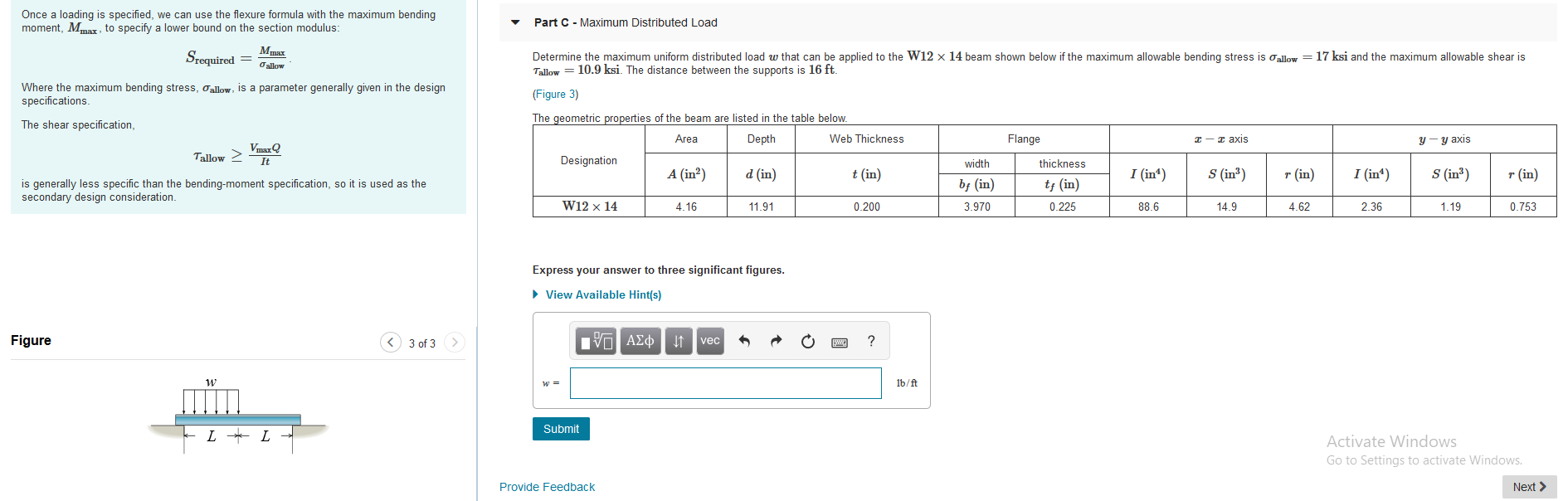 Solved Determine the maximum uniform distributed load w that | Chegg.com