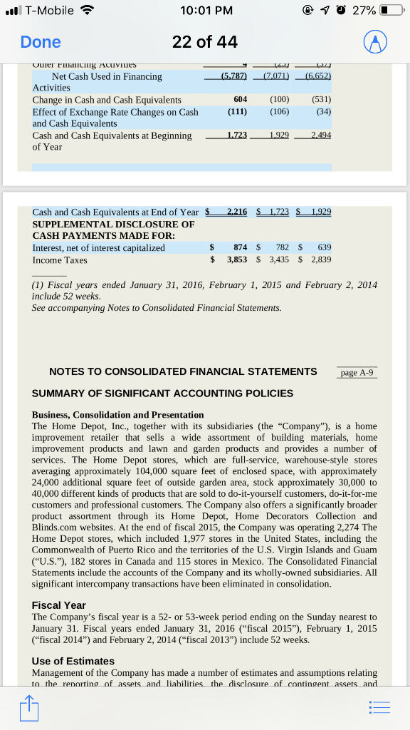 Use the Financial Statements in Appendix A of the | Chegg.com