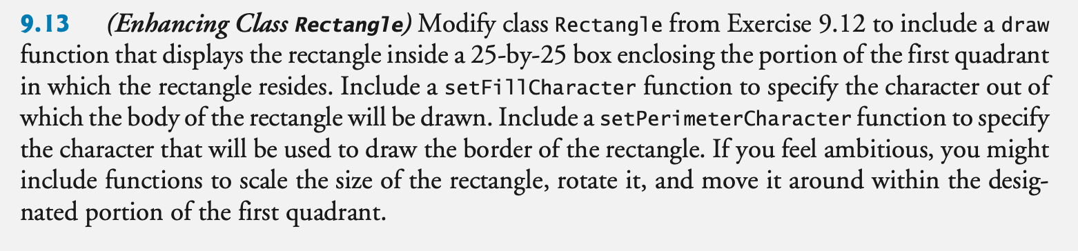 Solved a 9.13 (Enhancing Class Rectangle) Modify class | Chegg.com