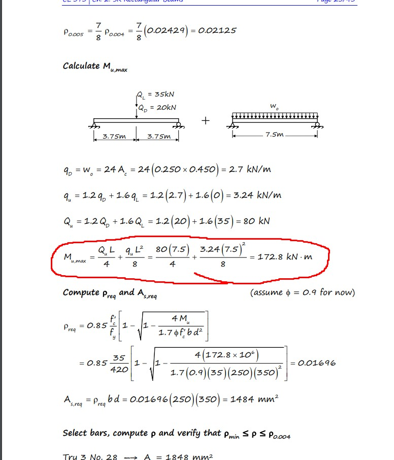 Solved how to do make moment equations with ACI method for | Chegg.com
