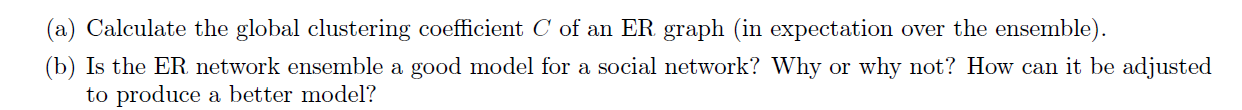 Solved A Calculate The Global Clustering Coefficient C Of
