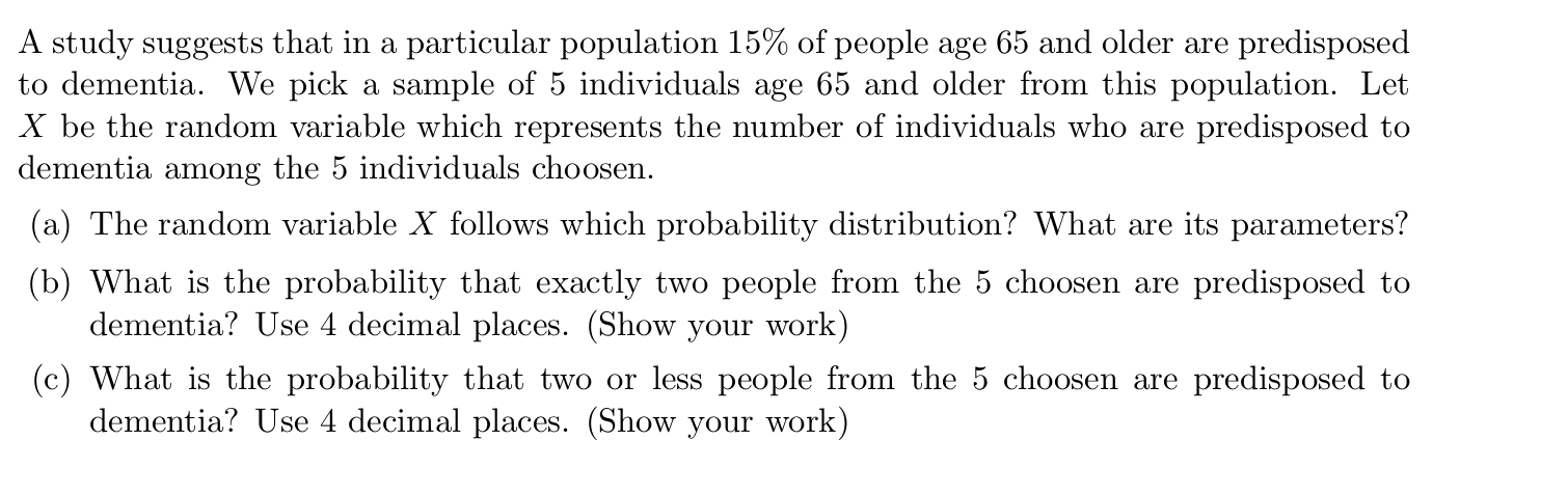 Solved A study suggests that in a particular population 15% | Chegg.com