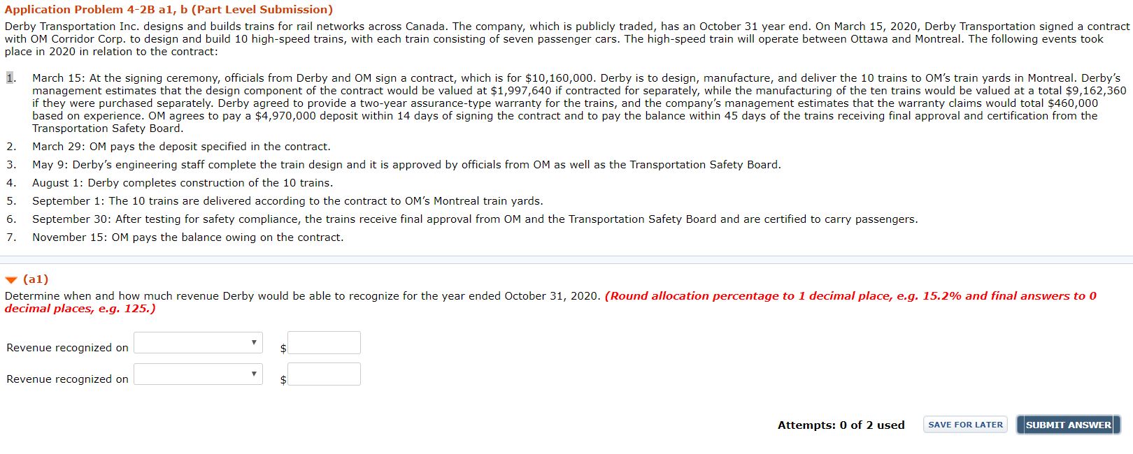 Application Problem 4-2B a1, b (Part Level | Chegg.com