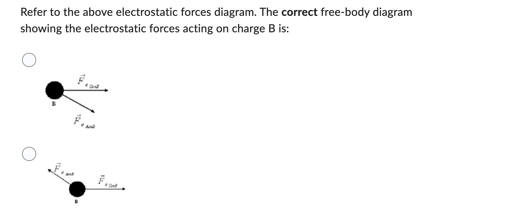 Solved Refer to the above electrostatic forces diagram. The | Chegg.com