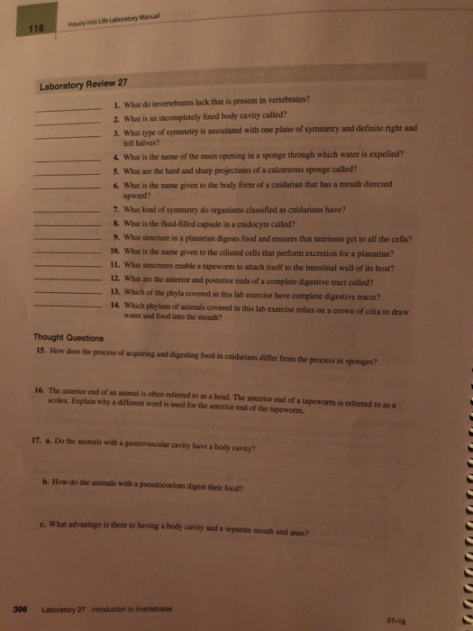 Solved inquiry into Life Laboratory Manual Laboratory Review | Chegg.com