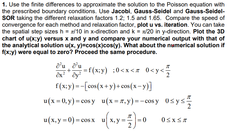 Solved 1. Use the finite differences to approximate the | Chegg.com