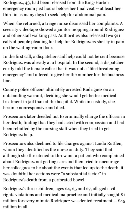 Solved Re-read the case of Edith Rodriguez presented in this | Chegg.com