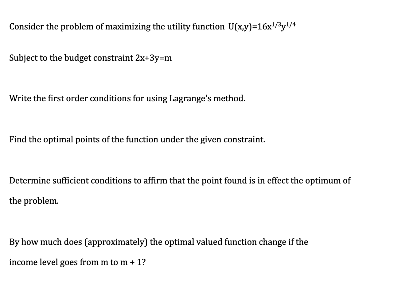 Solved Consider the problem of maximizing the utility | Chegg.com