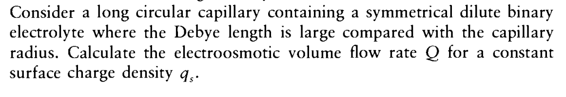 Solved Consider a long circular capillary containing a | Chegg.com