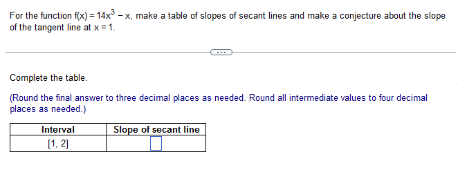 Solved For The Function F X 14x 3 X Make A Table Of