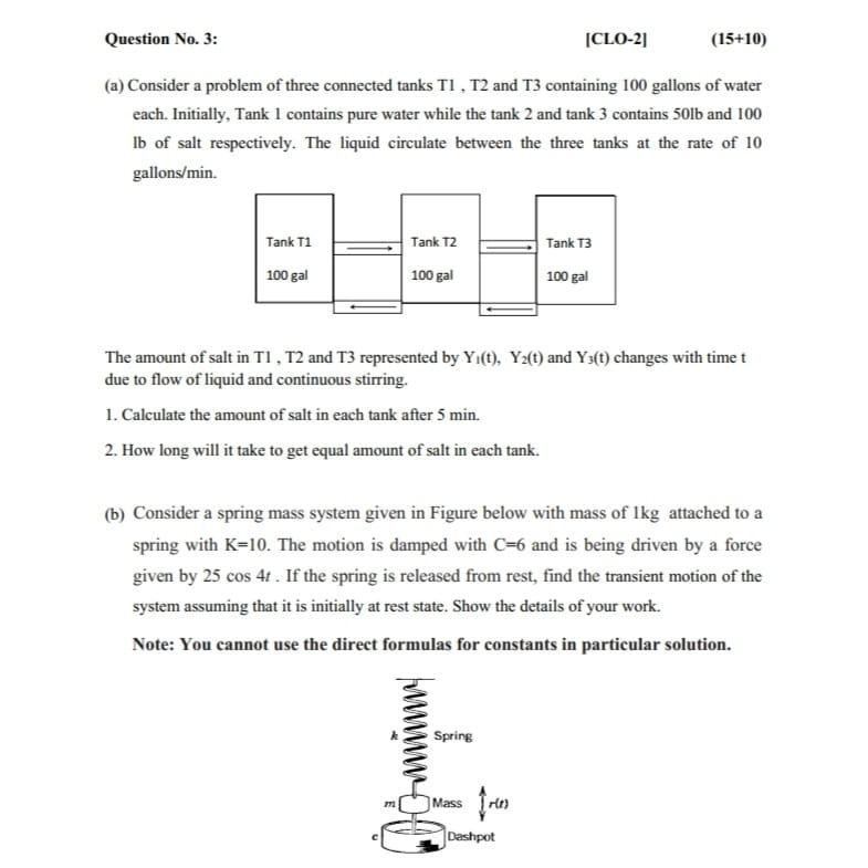 Solved Question No. 3: [CL0-2] (15+10) (a) Consider a | Chegg.com