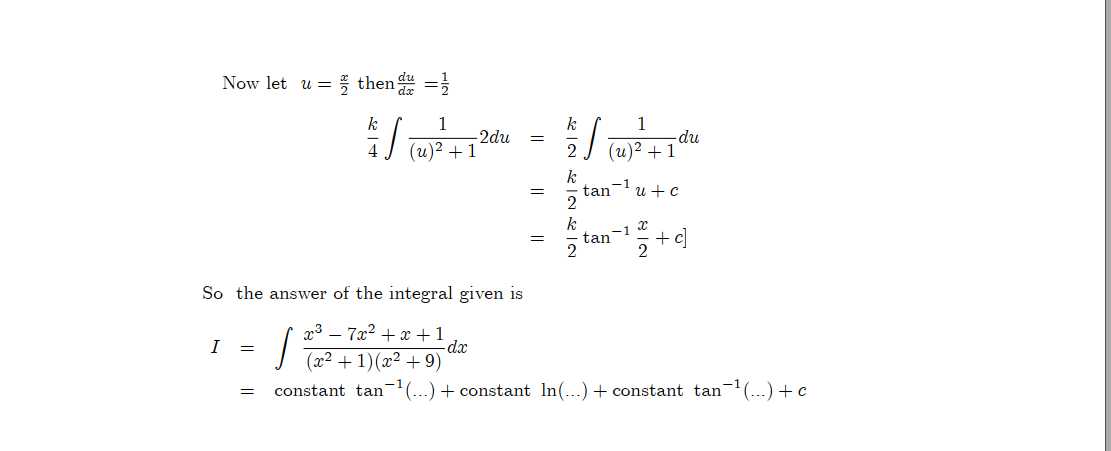 Solved I=∫(x2+1)(x2+9)x3−7x2+x+1dx Use the method of partial | Chegg.com