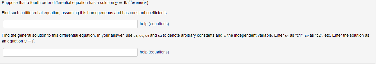 Solved Suppose that a fourth order differential equation has | Chegg.com