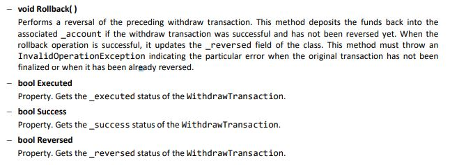 Solved Withdraw Transaction - account: Account •_amount: | Chegg.com