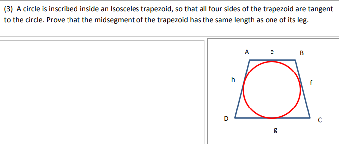 Solved (3) A circle is inscribed inside an Isosceles | Chegg.com