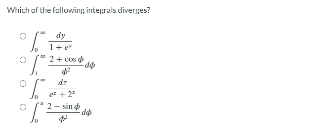 Solved Which of the following integrals | Chegg.com