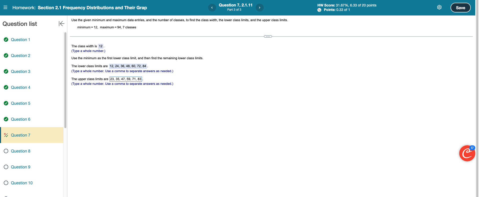 Solved Use The Given Minimum And Maximum Data Entries And 