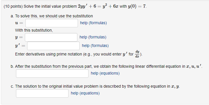 Solved 0 points) Solve the initial value problem | Chegg.com