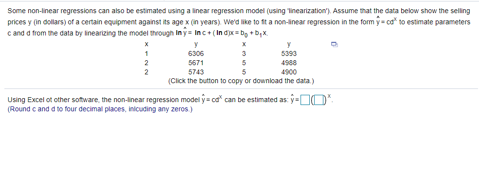 Solved Some non-linear regressions can also be estimated | Chegg.com