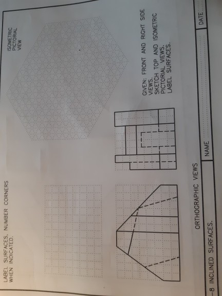 Solved LABEL SURFACES, NUMBER CORNERS WHEN INDICATED | Chegg.com