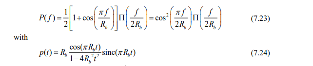 Raised-cosine pulses with r = 1 (Equations 7.23 | Chegg.com