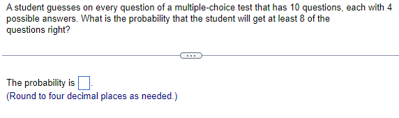 Solved A student guesses on every question of a | Chegg.com