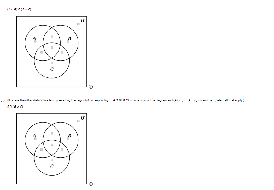Solved Consider the Venn diagram below. (a) Illustrate one | Chegg.com
