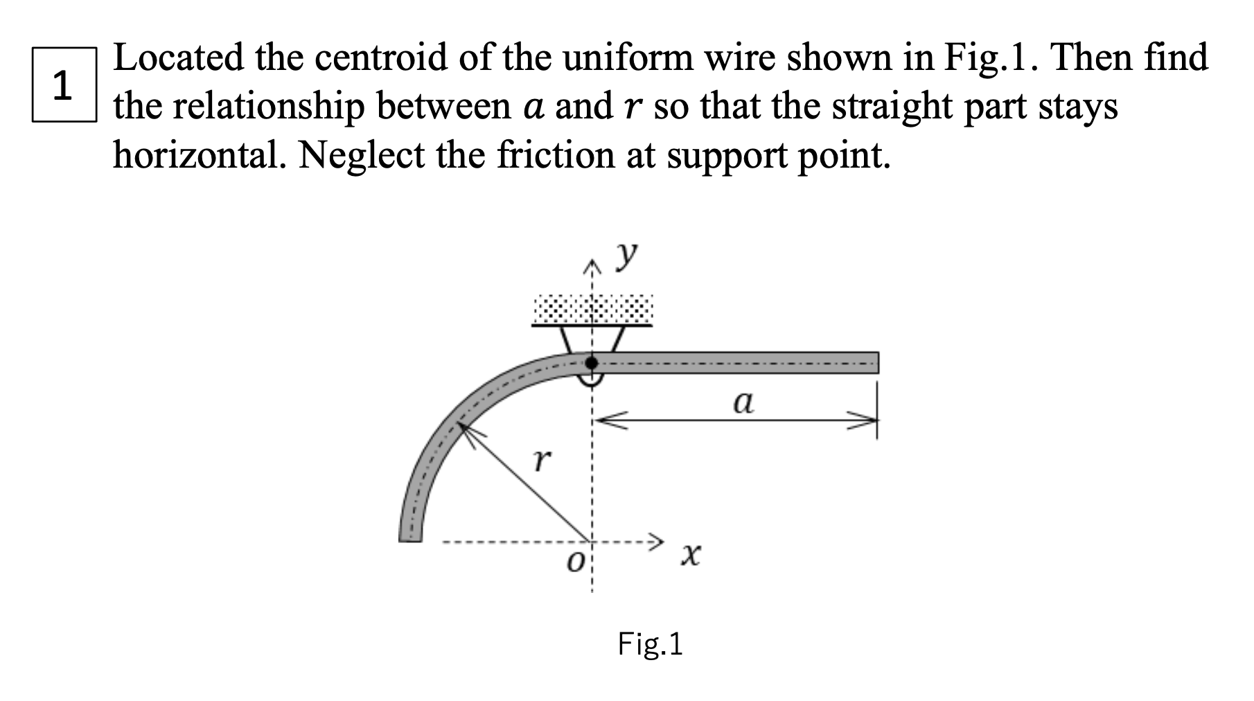 Solved 1 Located the centroid of the uniform wire shown in | Chegg.com