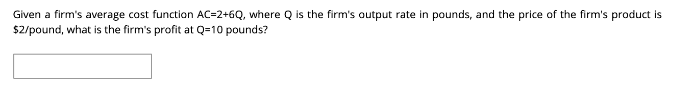 Solved Given a firm's total variable cost function | Chegg.com