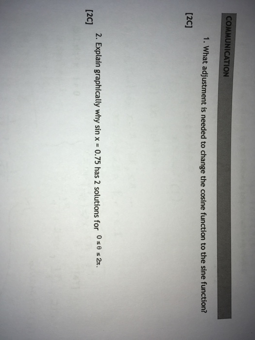 Solved COMMUNICATION 1. What adjustment is needed to change | Chegg.com
