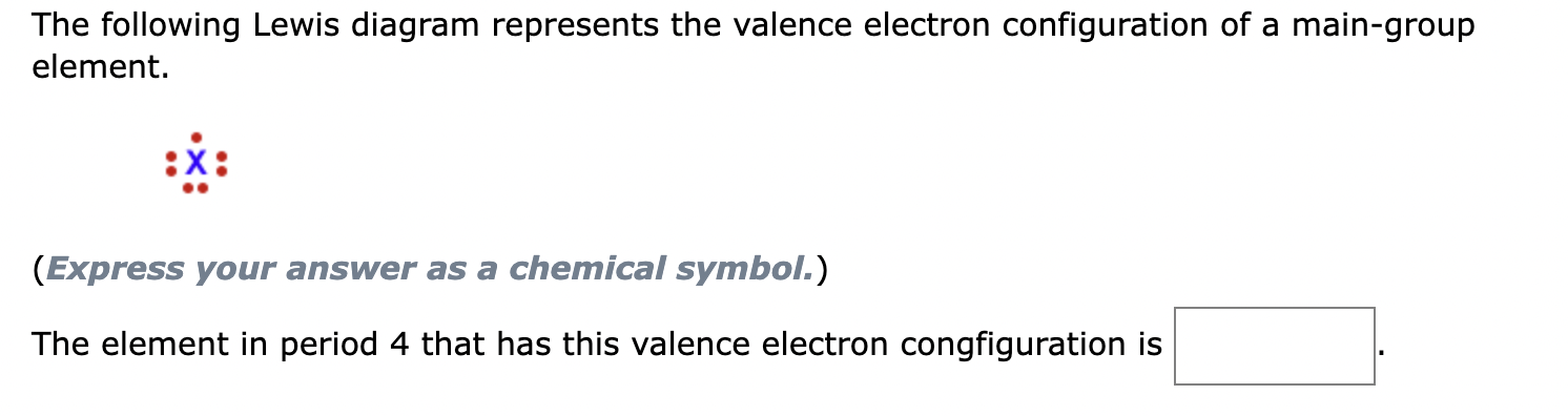 Solved The following Lewis diagram represents the valence | Chegg.com