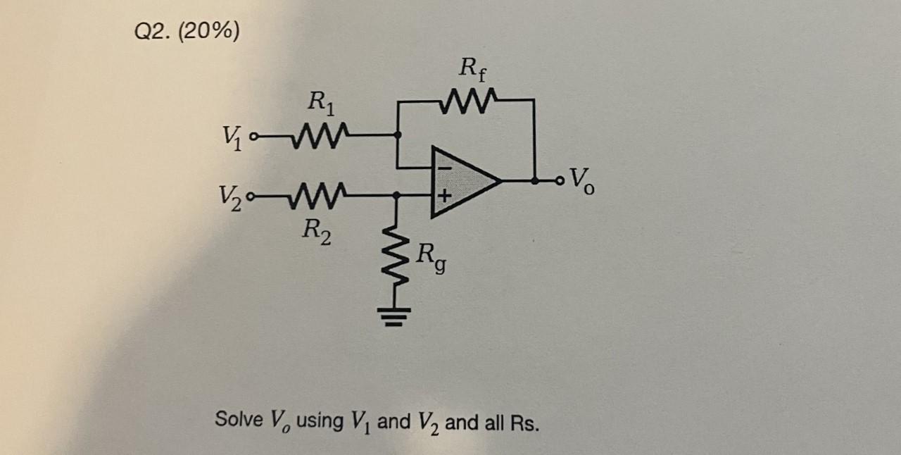 Solved Q2. (20%) RE R1 Vian im m Vzor To R2 Ro mu Solve V. | Chegg.com
