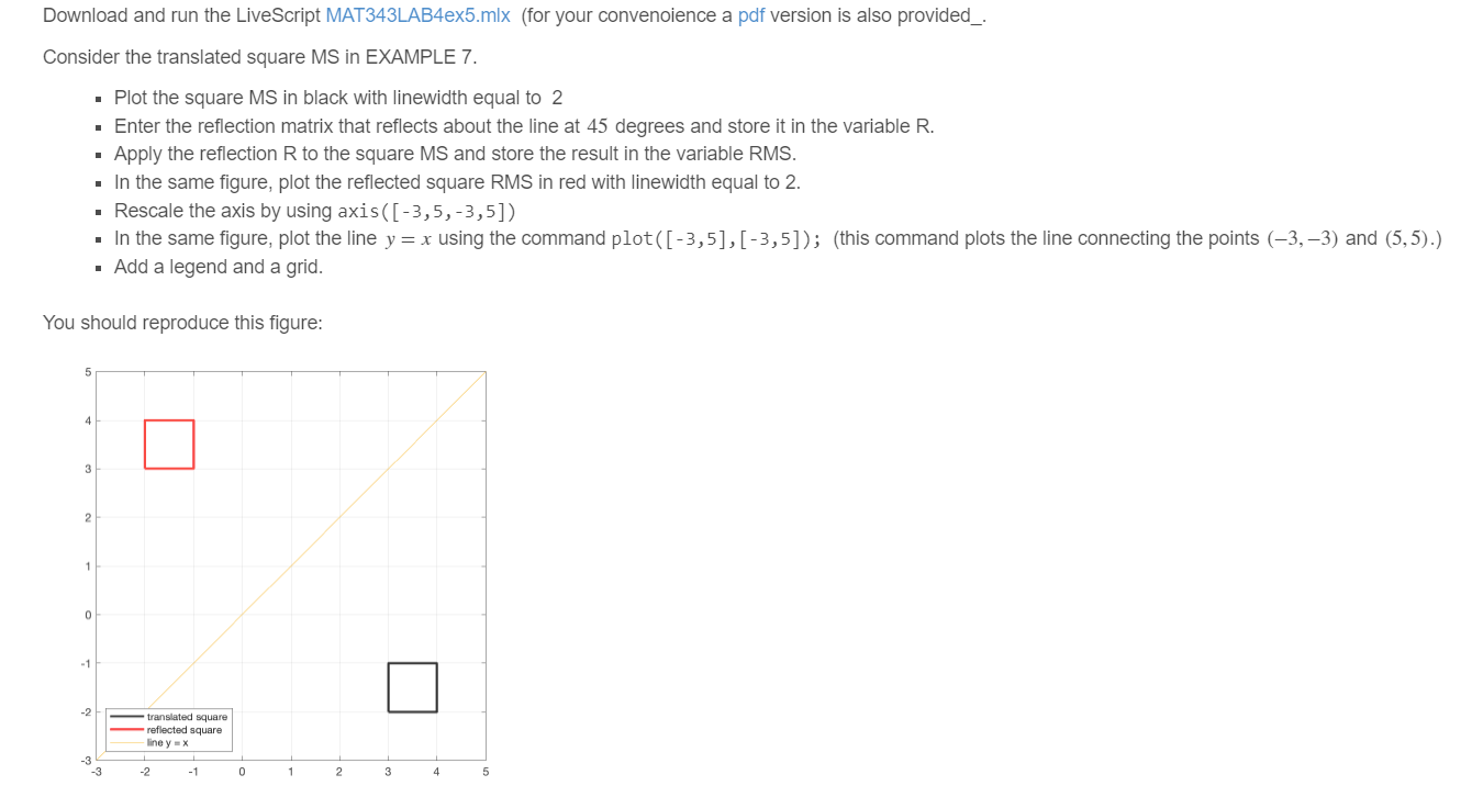 Solved Download and run the LiveScript MAT343LAB4ex5.mlx | Chegg.com